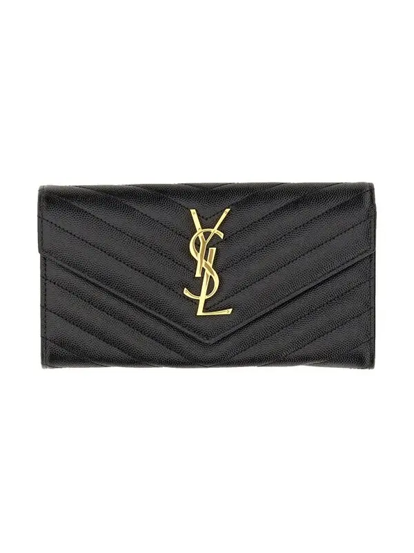 Saint Laurent Portafogli Con Logo Monogram - Black