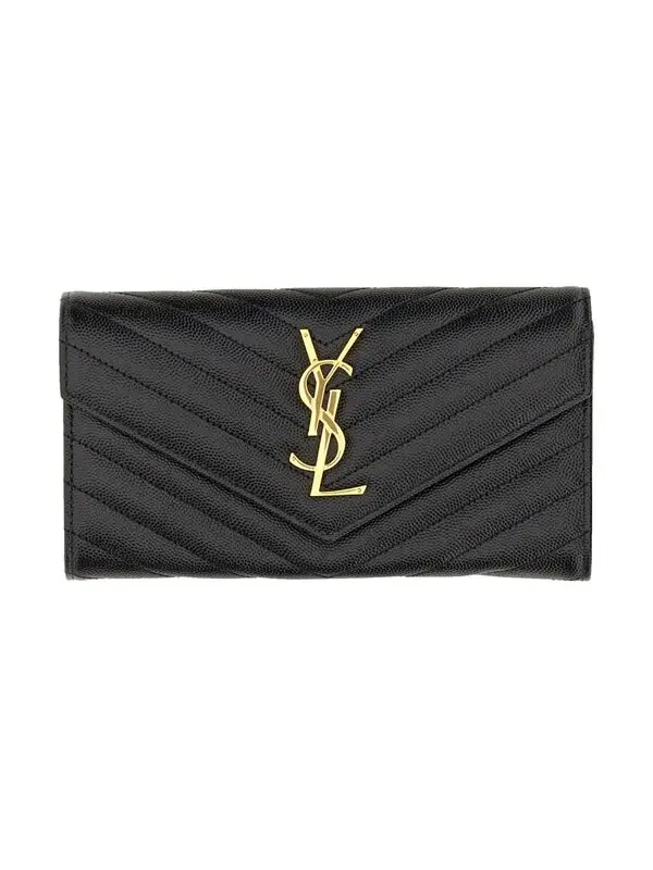 Saint Laurent Portafogli Con Logo Monogram - Black