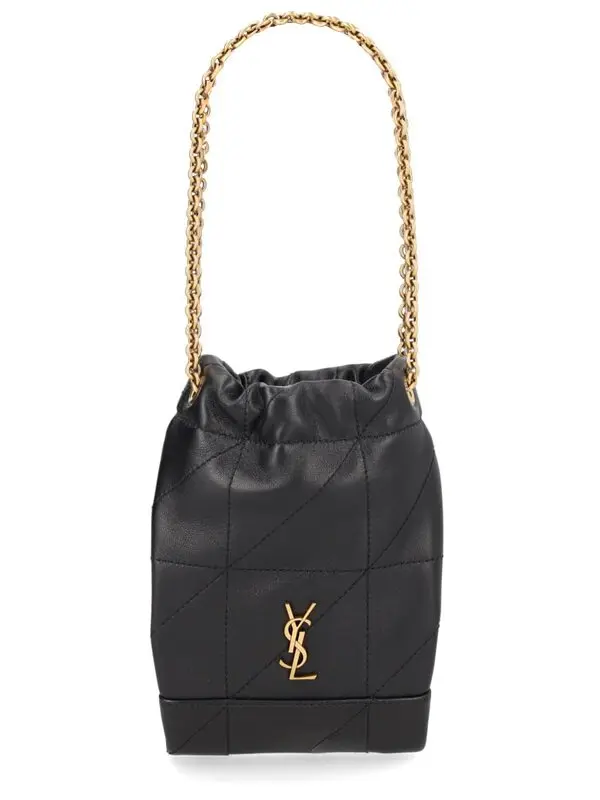 Saint Laurent Cassandre Logo Bag - Black
