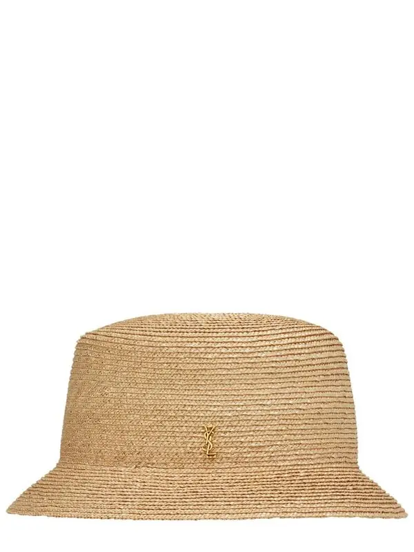 Saint Laurent Straw Fedora Hat - Cream
