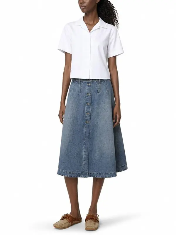 Dior Midi Skirt In Denim - Blue