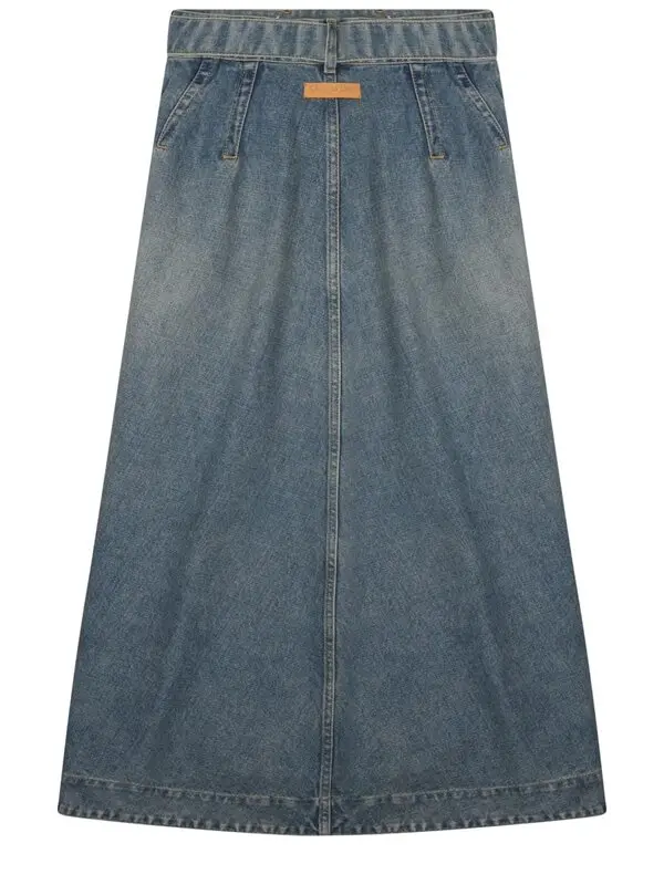 Dior Midi Skirt In Denim - Blue