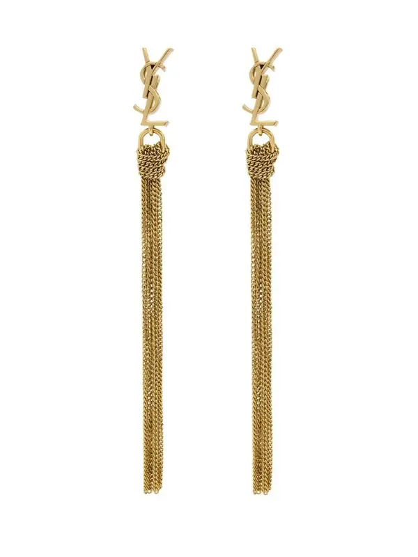 Saint Laurent Orecchini Con Logo - Gold