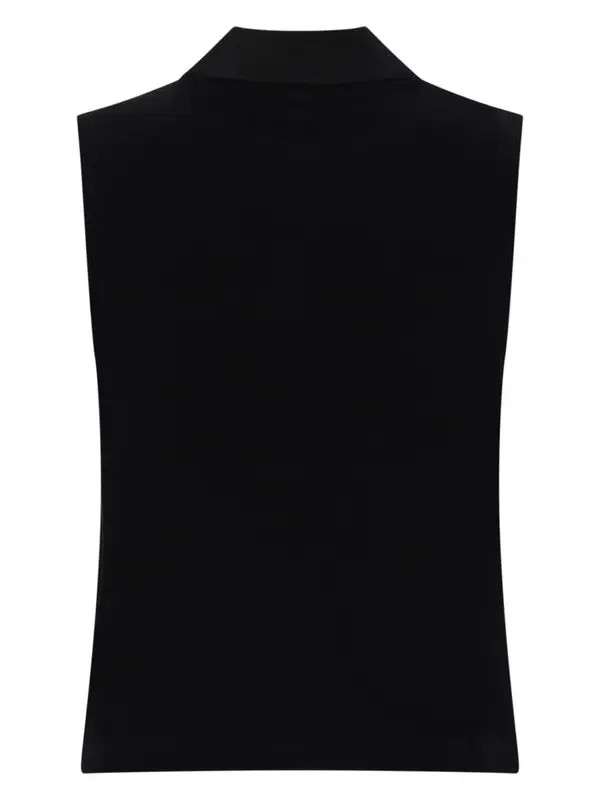 Saint Laurent Sleeveless Polo Top - Black
