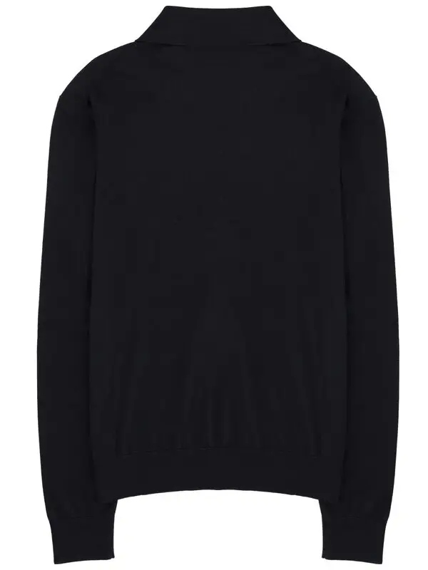 Saint Laurent Polo In Maglia Di Cotone E Seta
