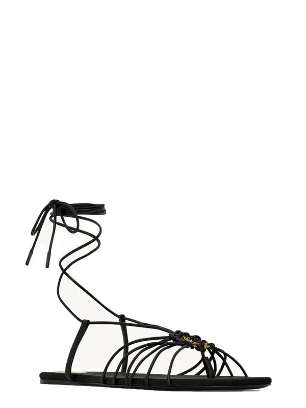 Saint Laurent Babylone Flat Sandals - Black