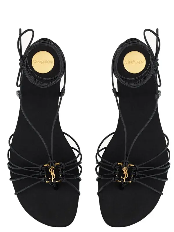 Saint Laurent Babylone Flat Sandals - Black