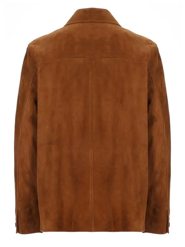 Saint Laurent Overshirt In Suede