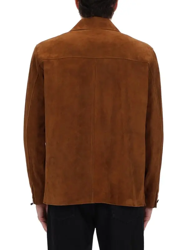 Saint Laurent Overshirt In Suede