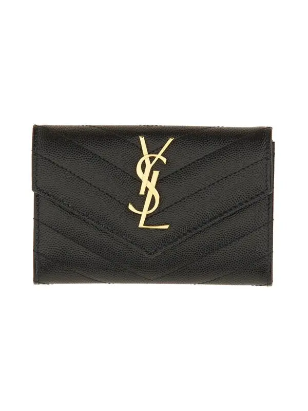 Saint Laurent Portafoglio Envelope Cassandre Small - Black