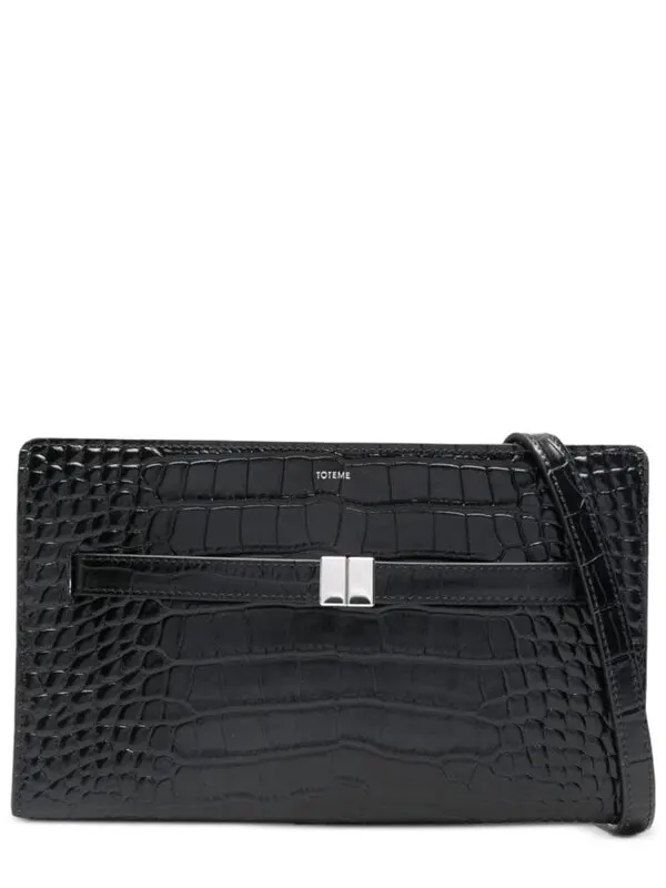 TOTEME Embossed Shoulder Bag - Black