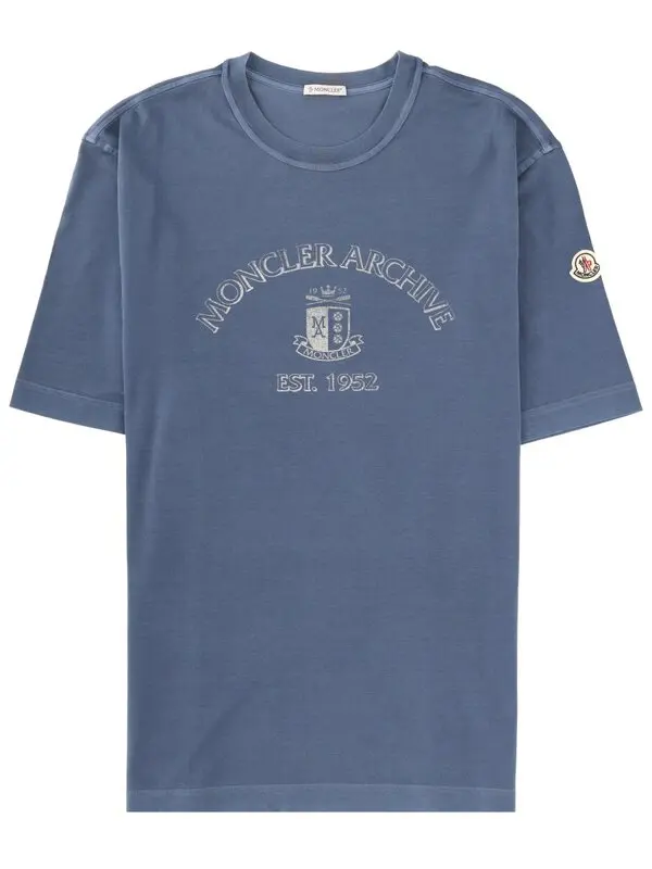 Moncler T-shirt With Logo - Blue