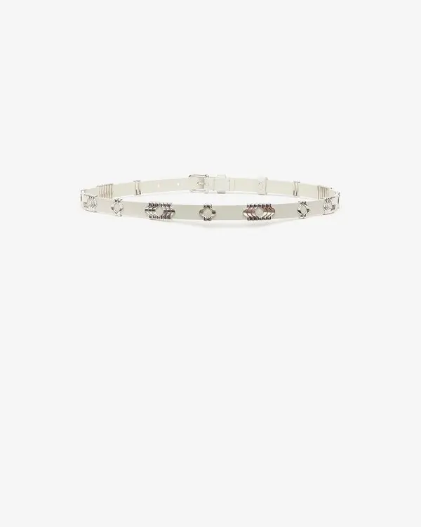 Isabel Marant Étoile Odena Calfskin Leather Belt - Chalk-silver