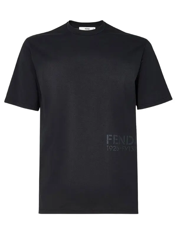 Fendi Cotton T-shirt With Stencil Print - Black