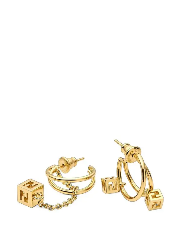 Fendi Double Circle Earrings With Charm