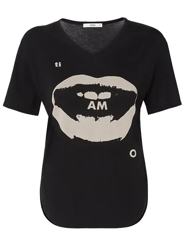 Fendi T-shirt In Jersey With Ti Amo Print