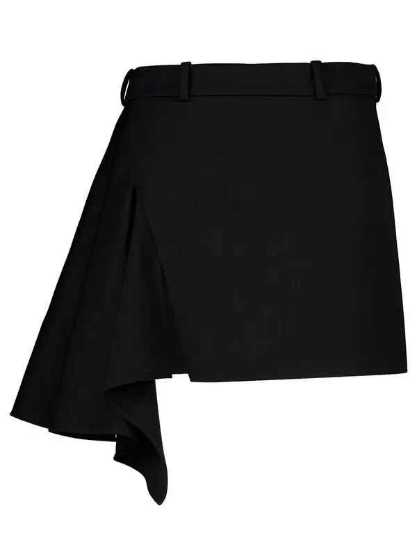 Givenchy Wool Mini Skirt With Slit - Black