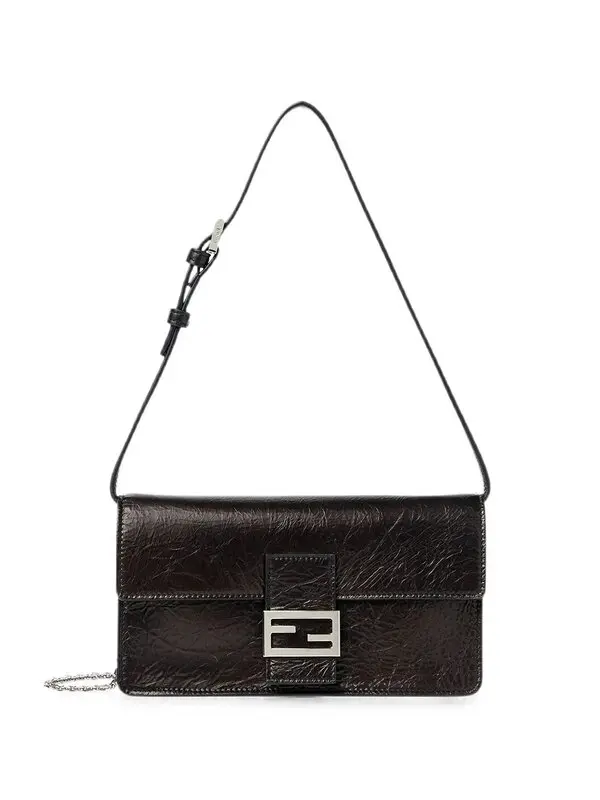 Fendi Wallet On Chain Tube In Crackled Leather
