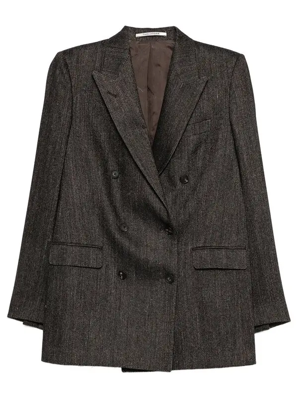 Tagliatore Blazer Jasmine Double-breasted Houndstooth - Brown