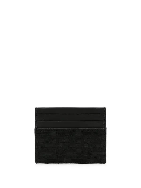 Fendi Ff Jacquard Zucca And Leather Cardholder