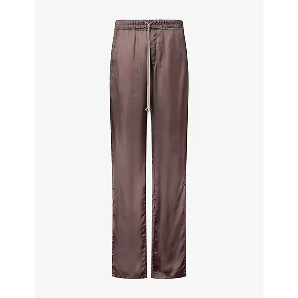 Rick Owens Dietrich Drawstring Satin Trousers - Grape