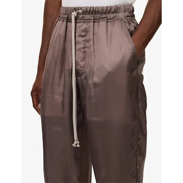 Rick Owens Dietrich Drawstring Satin Trousers