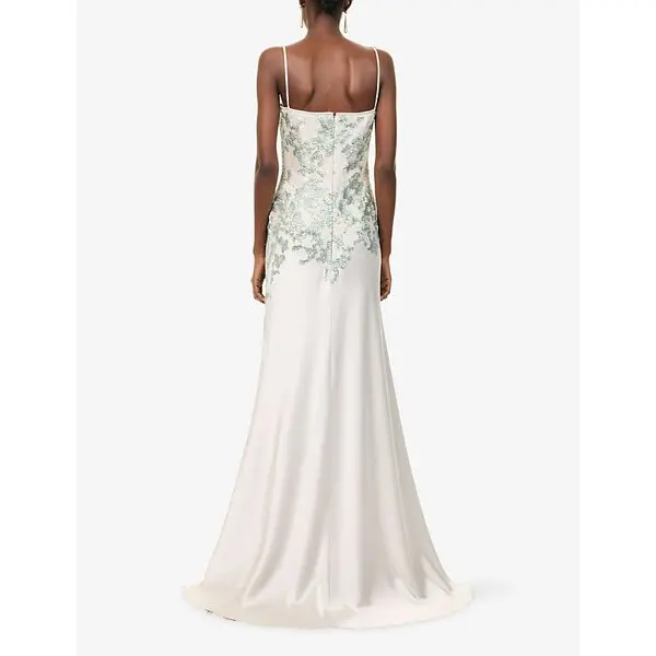 Costarellos Sequined Lace Maxi Gown