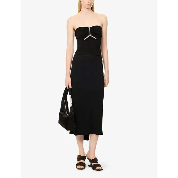 Rick Owens Alannah Cut-out Jersey Bustier Top