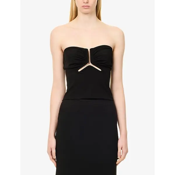 Rick Owens Alannah Cut-out Jersey Bustier Top