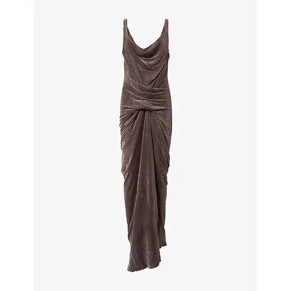 Rick Owens Strutter Draped Velvet Gown