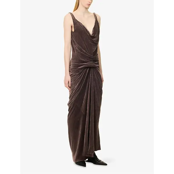 Rick Owens Strutter Draped Velvet Gown