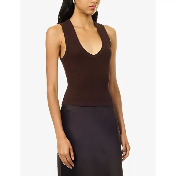 Dissh Yasmin Plunge-neck Cotton-blend Tank Top