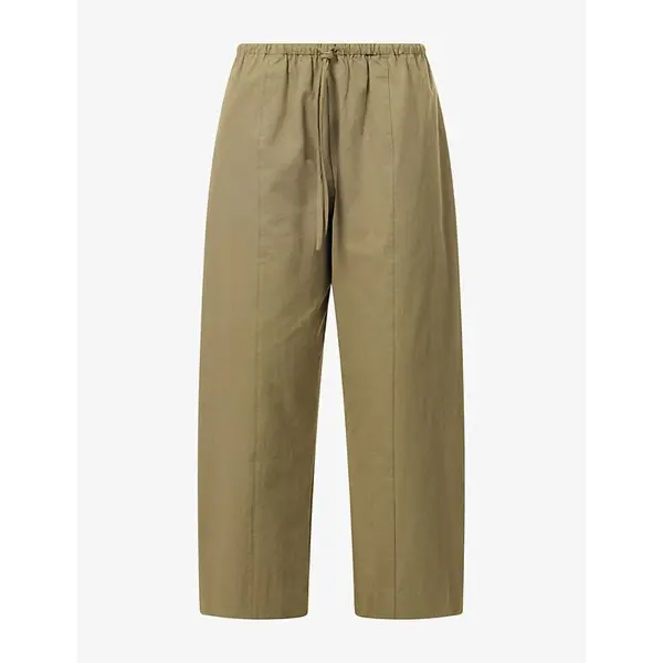 Dissh Scout Barrel-leg Cotton Trousers - Khaki