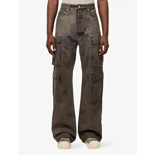 Rick Owens Double Cargo Patch-pocket Denim Jeans