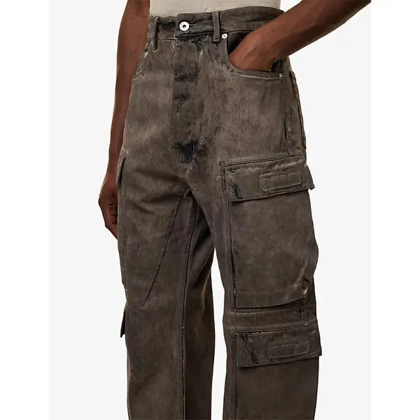Rick Owens Double Cargo Patch-pocket Denim Jeans