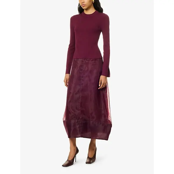 Simkhai Maril Contrast-panel Organza Midi Dress
