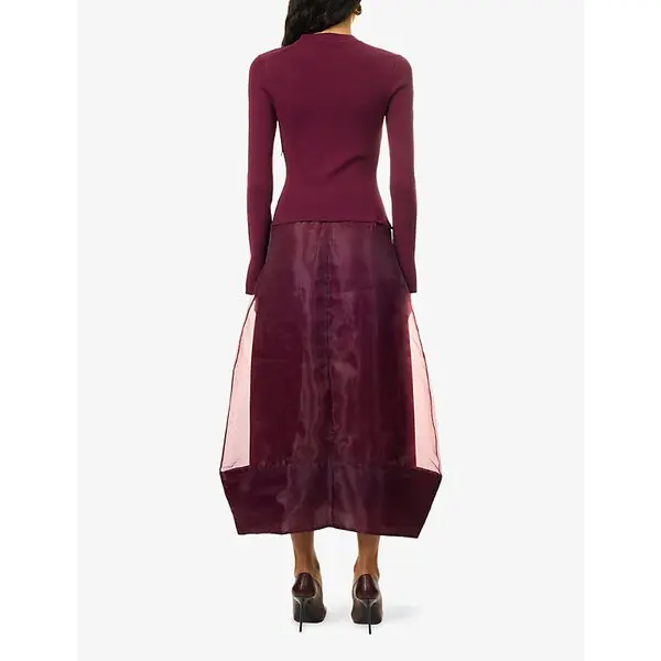 Simkhai Maril Contrast-panel Organza Midi Dress