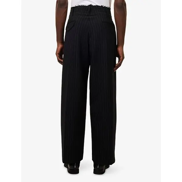 KHOKI Pleats Pinstripe Wool-blend Trousers