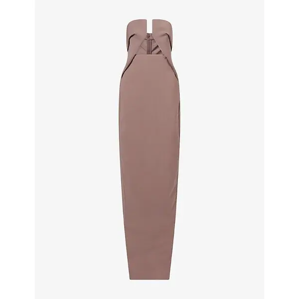 Rick Owens Prong Strapless Wool-blend Gown - Grape