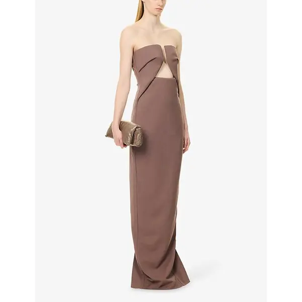 Rick Owens Prong Strapless Wool-blend Gown