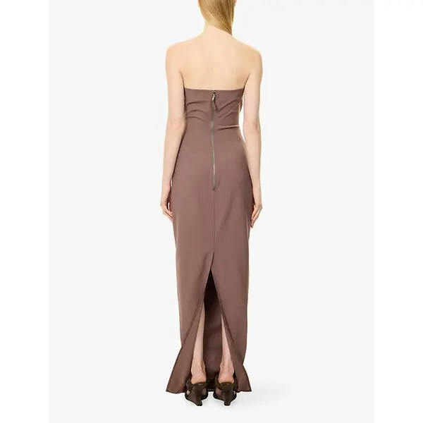 Rick Owens Prong Strapless Wool-blend Gown