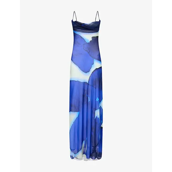 RAT AND BOA Aralia Printed Tulle Maxi Dress