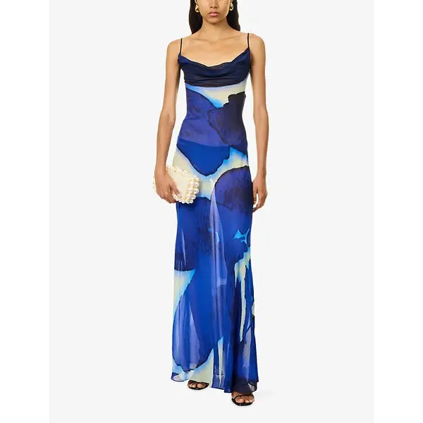 RAT AND BOA Aralia Printed Tulle Maxi Dress