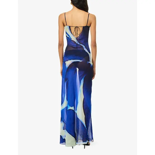 RAT AND BOA Aralia Printed Tulle Maxi Dress