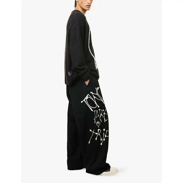 ADIDAS Y-3 Graphic-print Wool-blend Jogging Bottoms