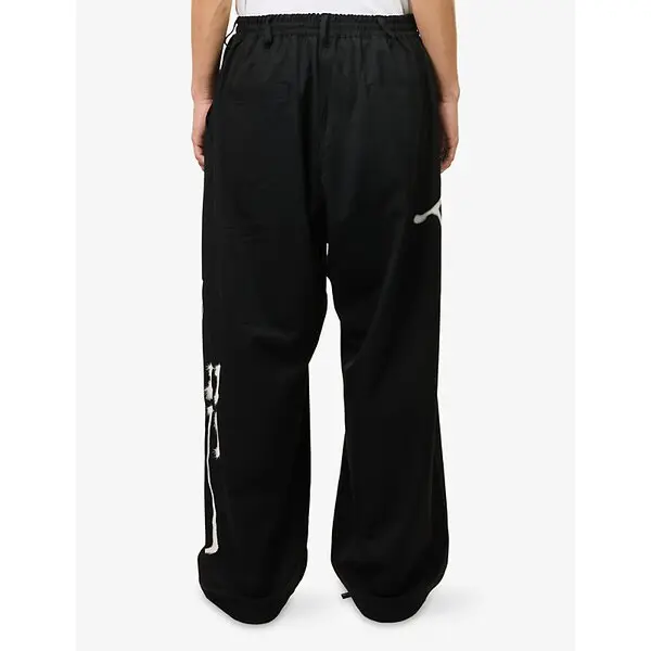 ADIDAS Y-3 Graphic-print Wool-blend Jogging Bottoms