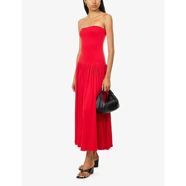 Dissh Aven Strapless Cotton-blend Maxi Dress