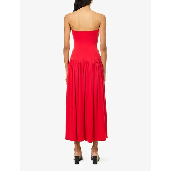 Dissh Aven Strapless Cotton-blend Maxi Dress