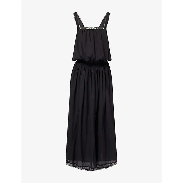 Dissh Rosin Lace-trim Cotton Maxi Dress