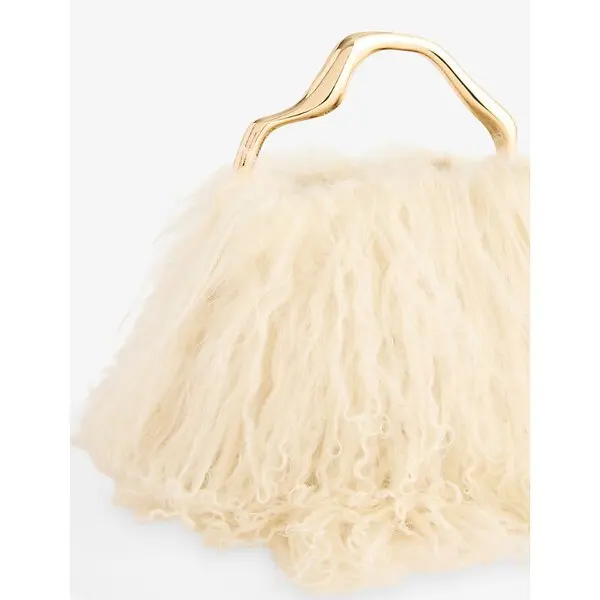 Cult Gaia Solene Shearling Top Handle Bag